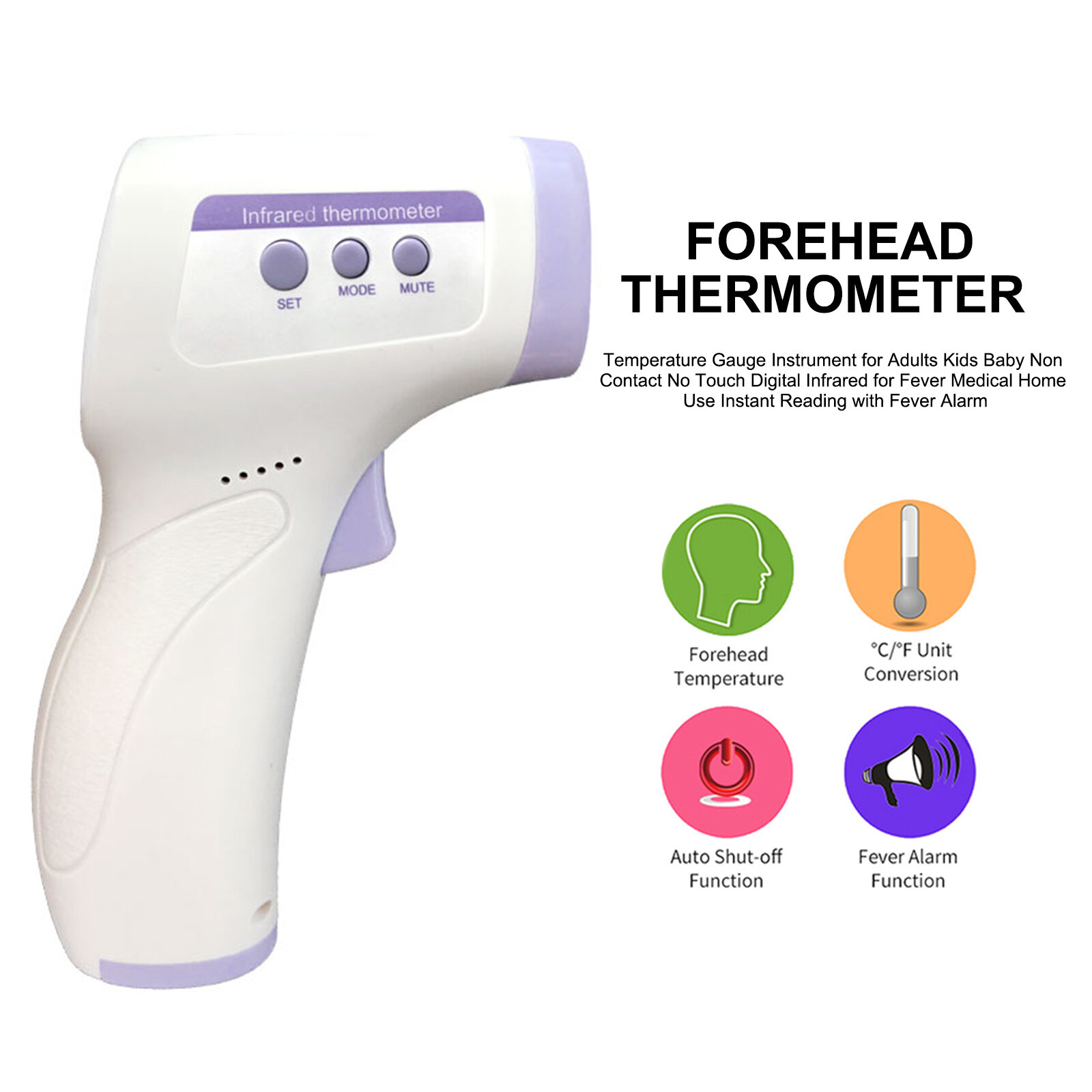 Infrared Forehead Thermometer Digital Thermometer Non-contact Body ...