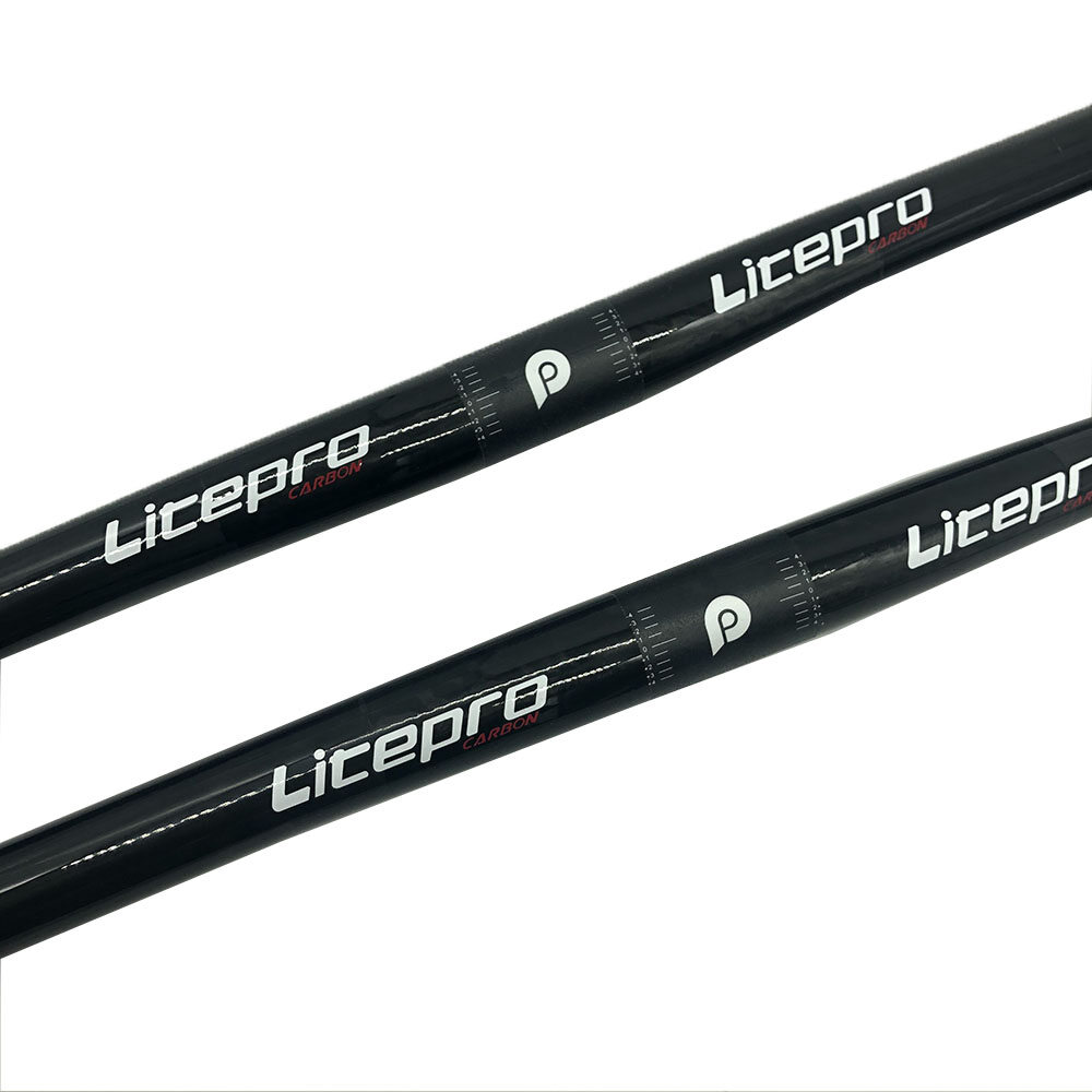 Litepro คาร์บอน MTB แฮนด์จักรยานพับได้ Brompton บาร์จับแนวนอน25.4*580 ...
