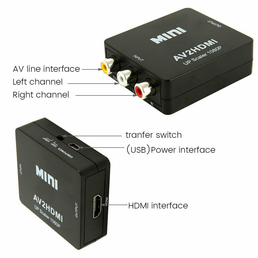 ♥มีสินค้า + ฟรี♥HDMI ถึง AV Scaler HD ตัวแปลงวิดีโอกล่อง AV2HDMI RCA AV ...