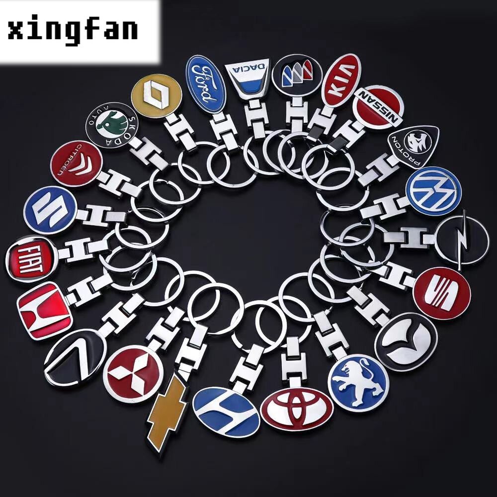 Xinfan พวงกุญแจพร้อมโลโก้โลหะสแตนเลสรถยนต์-Land Rover Chevrolet Nissan ...