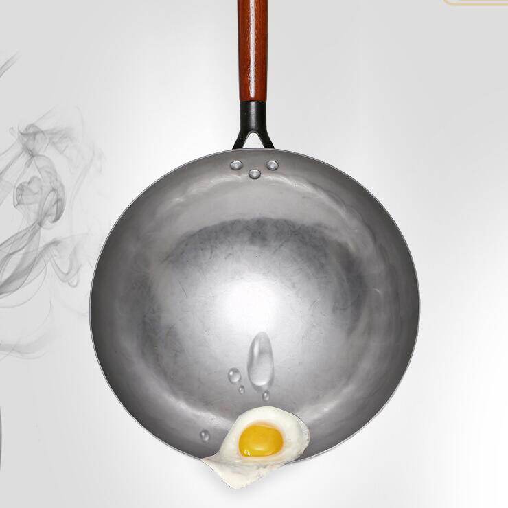 Master Star Chinese Traditional Iron Wok Handmade Large Wok&Wooden ...