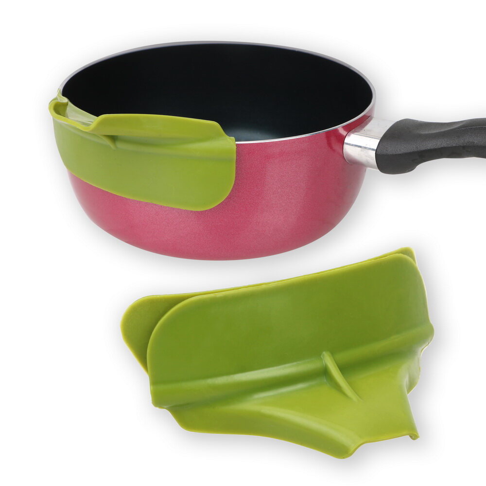 ซิลิโคน Liquid หัวฉีดซุปช่องทางอุปกรณ์ทำอาหารขอบ Deflector ปฏิบัติกระทะ ...