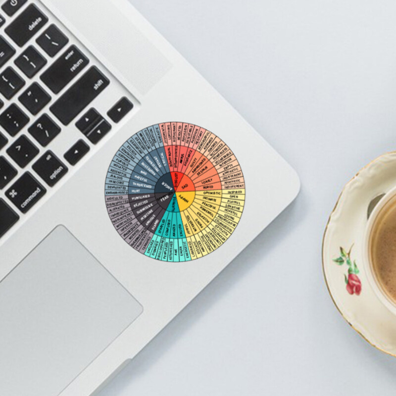 Electronics 6 Pieces Feelings Wheel Vinyl Sticker 2.4 Inches 3.2 Inches ...