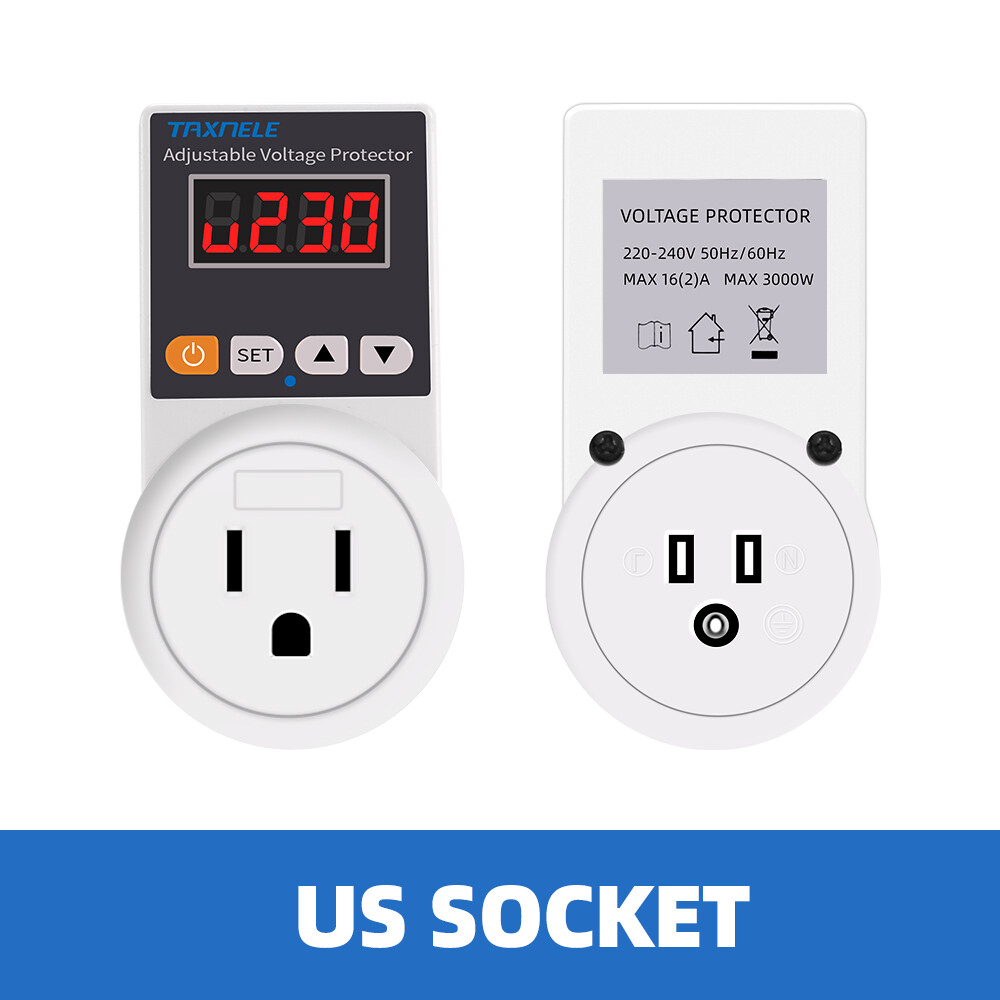 Automatic Socket Voltage Protector AC 220V Adjustable 16A Power Surge ...
