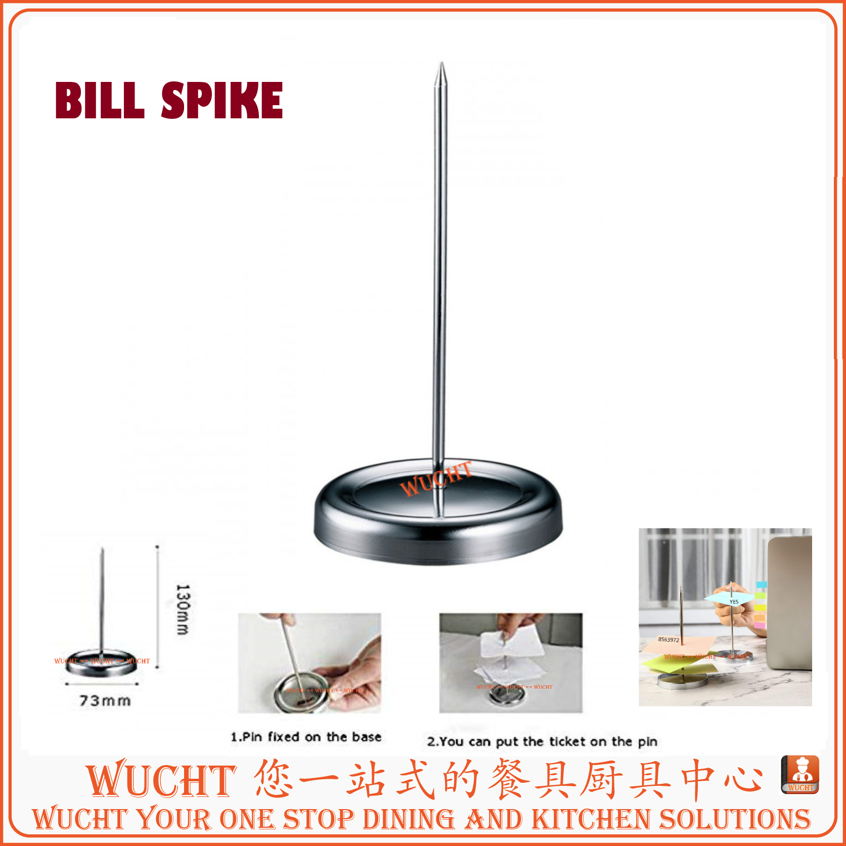 【WUCHT】PAPER BILL SPIKE / BILL HOLDER SPIKE Desk Receipt Holder Bill ...