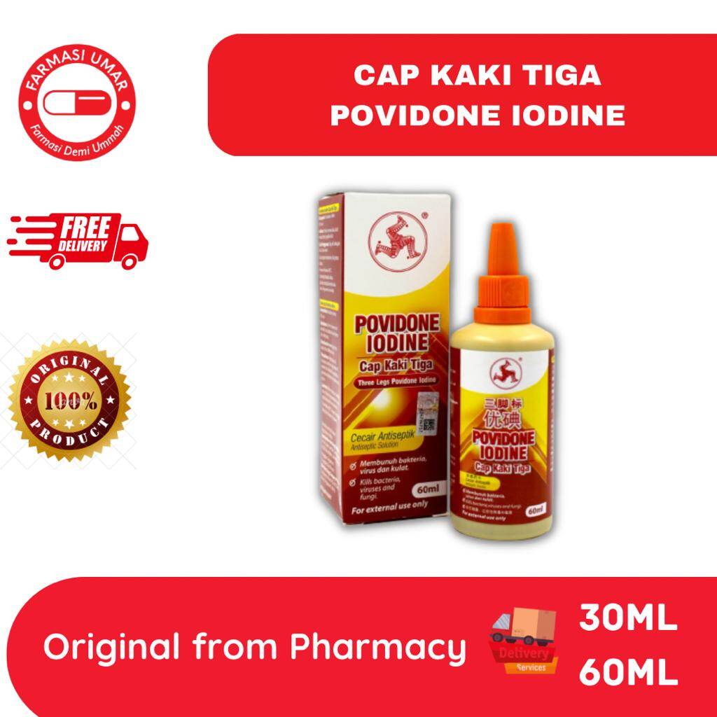CAP KAKI TIGA POVIDONE IODINE (CUCI LUKA) 30ML & 60ML ANTISEPTIC | Lazada