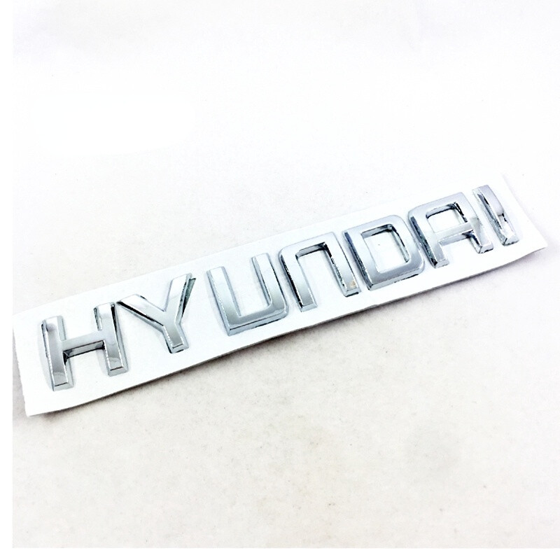 HYS 1 x ABS Chrome HYUNDAI Logo Letter Car Auto Side Rear Trunk Emblem ...