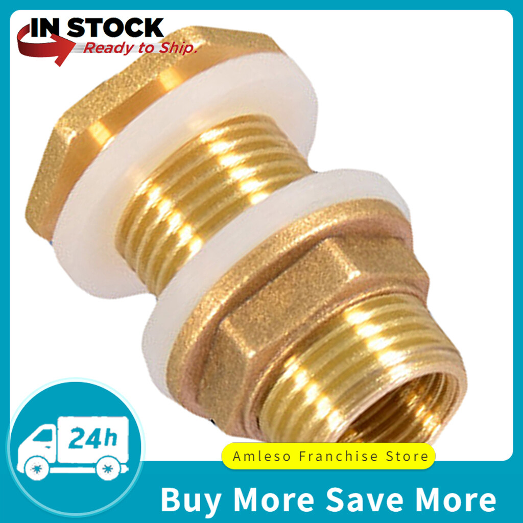 LazaraSale Solid Brass Bulkhead Tank Fitting Straight Female Pipe and ...