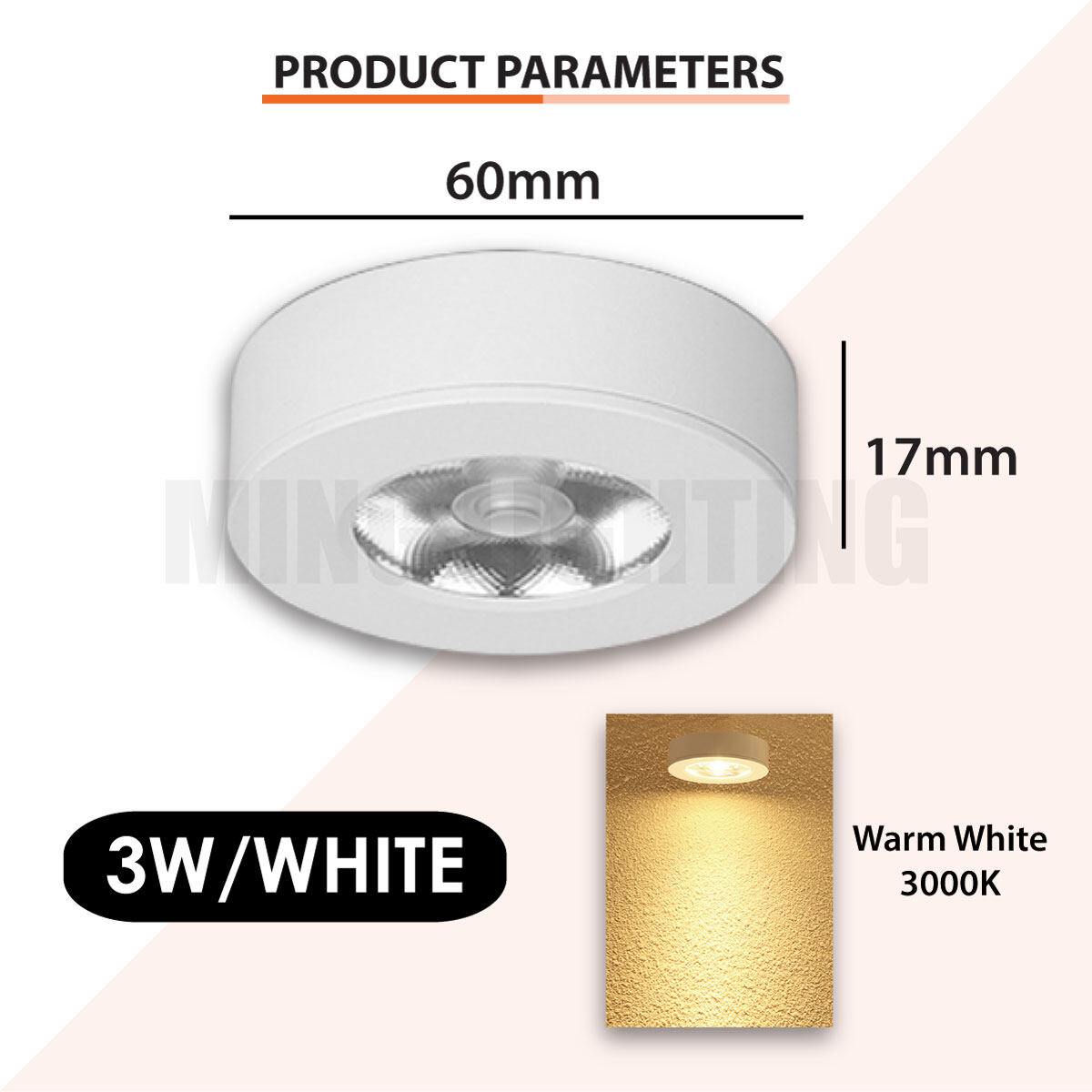 Surface Eyeball LED 3W 5W High Quality Warm White Black White Round ...