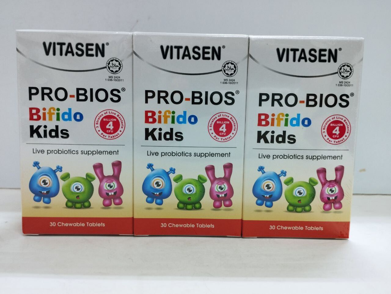 Vitasen Pro-Bios Bifido kids Live probiotics supplement 3x30's Value ...
