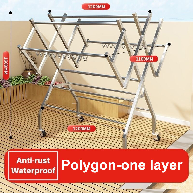 【9112】Stainless Steel Clothes Rack Rak Penyidai Baju Hanger Baju ...