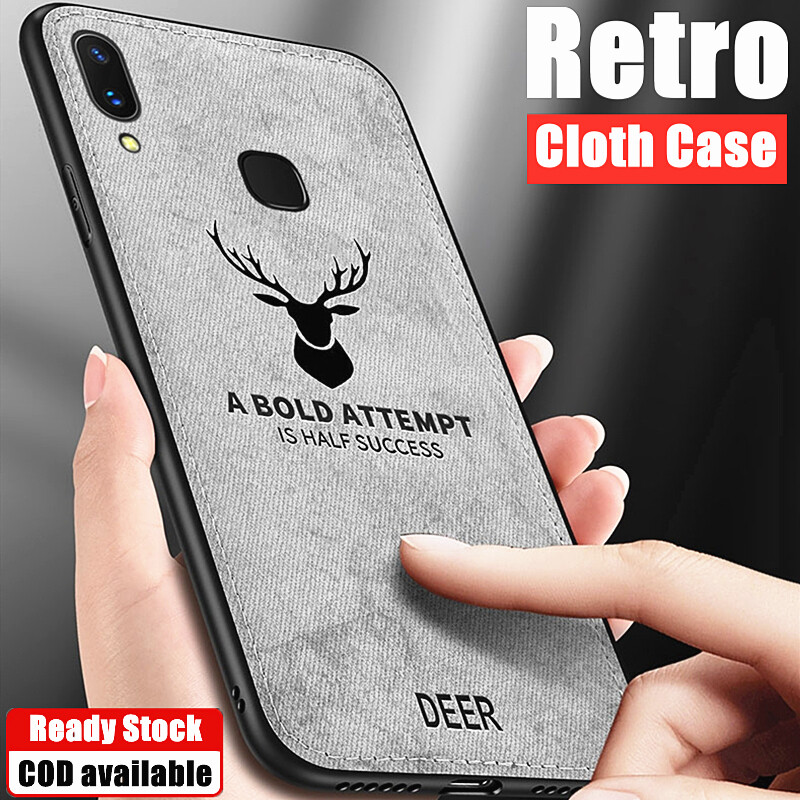 สำหรับ Vivo Y91 Y91i 1816 1817 1820 1811 Retro ผ้าใบสไตล์โทรศัพท์กรณี ...