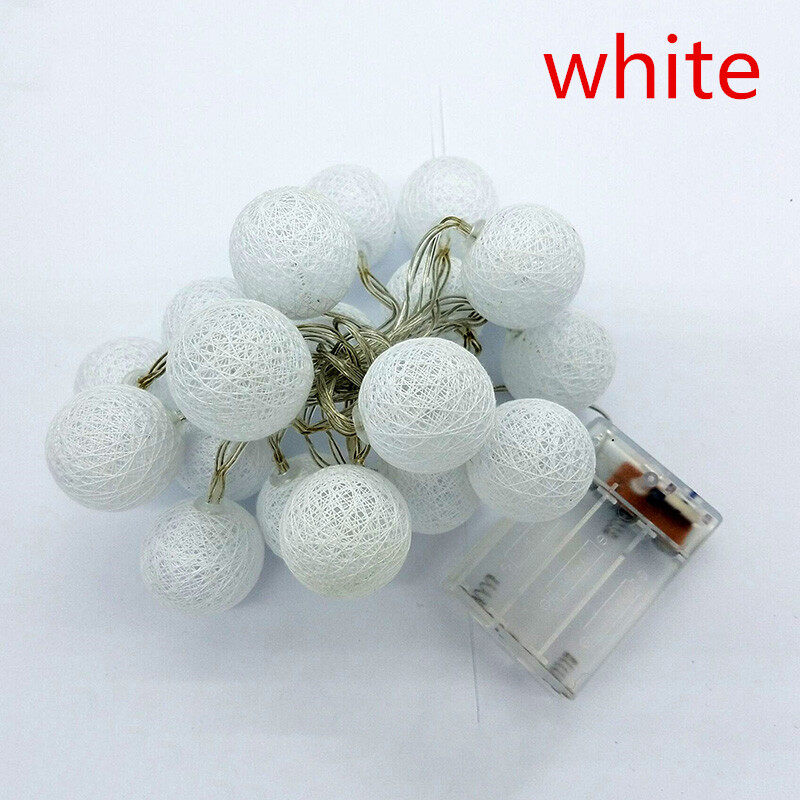 【TaroBall】2M Hollow Out Cotton Ball LED Lamp String Lights Battery ...