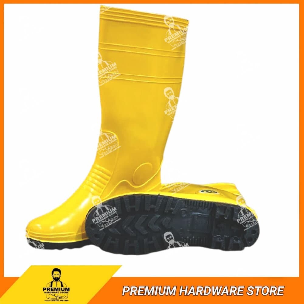 KORAKOH SAFETY RUBBER BOOT #7000 (Yellow & Black) Rain Boot Rubber Shoe ...