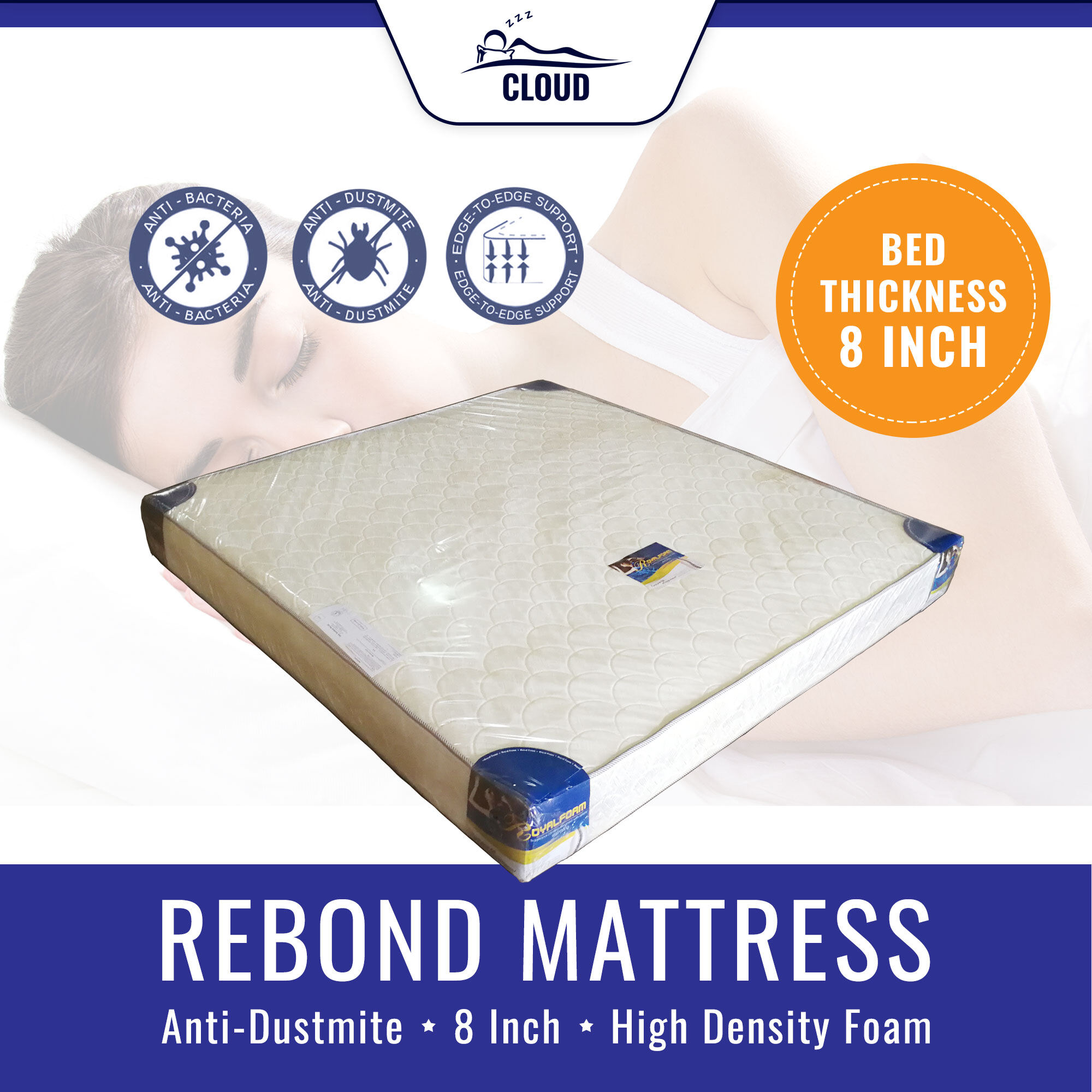 Cloud 8 Inch Reborn Mattress / ( Single / Queen / King) Size Available ...