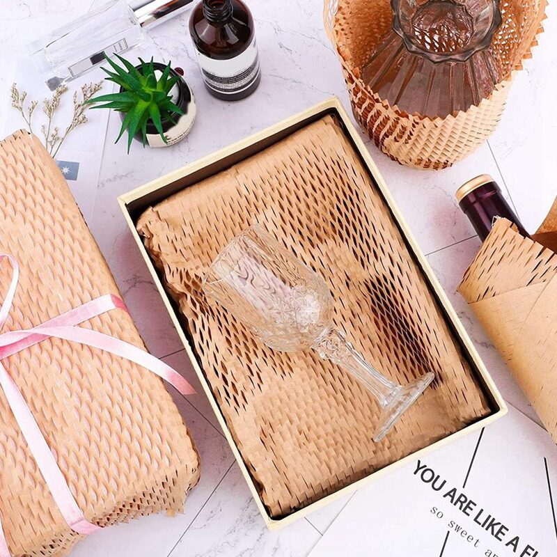 1 Roll Recycled Packing Paper 12Inch x 33FT Eco Honeycomb Paper for ...