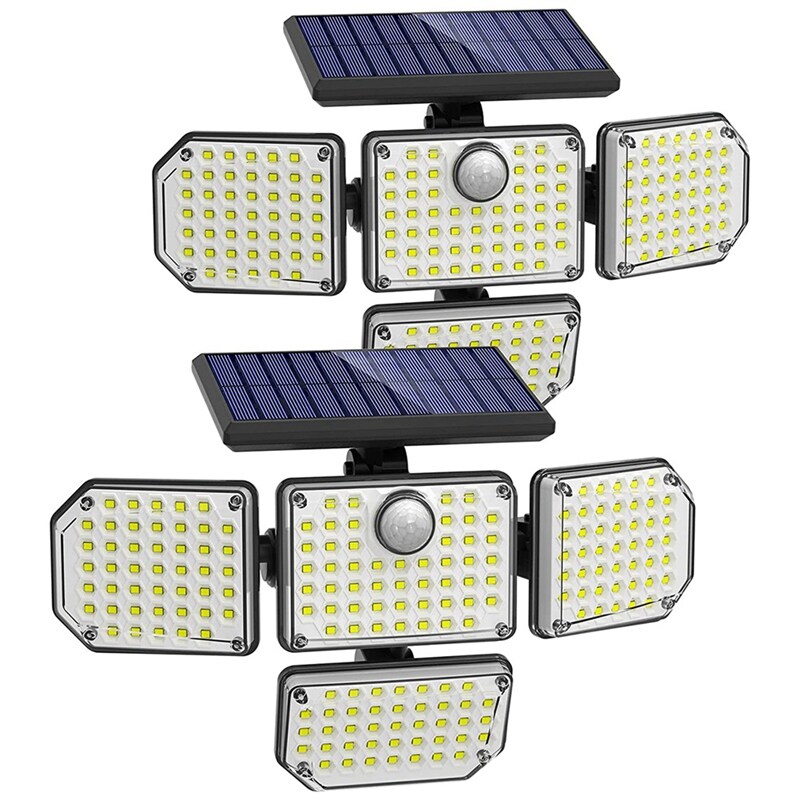 Solar Motion Lights Outdoor, 2600LM 4 Head Solar Lights Outdoor, Super ...