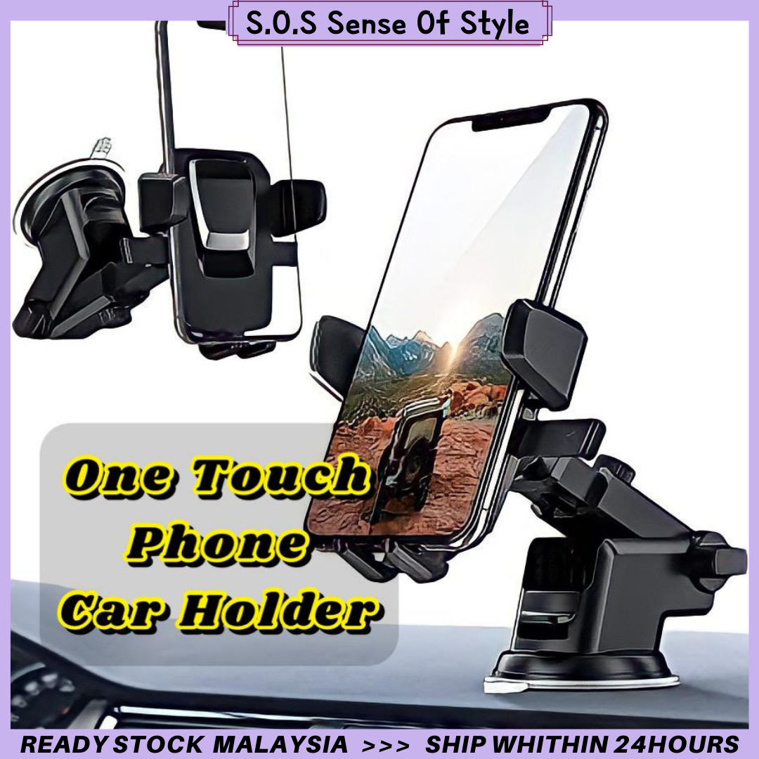 Long Neck One-Touch Car Mount Mobile Phone Holder Rotating Car ...