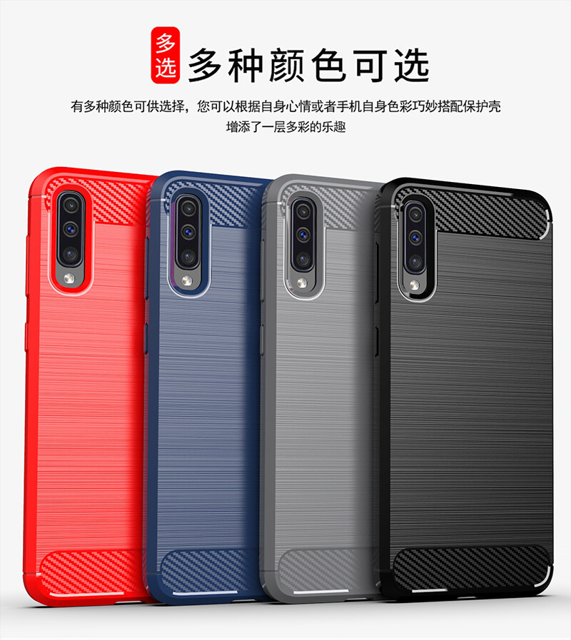Samsung Galaxy A50S เคส SamsungA50S เกราะคาร์บอนไฟเบอร์ TPU ซิลิโคนนิ่ม ...