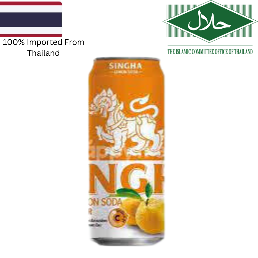 Thailand Halal Singha Soda Water Lemon Orange 泰国胜狮苏打水 柠檬 香橙 330ml | Lazada