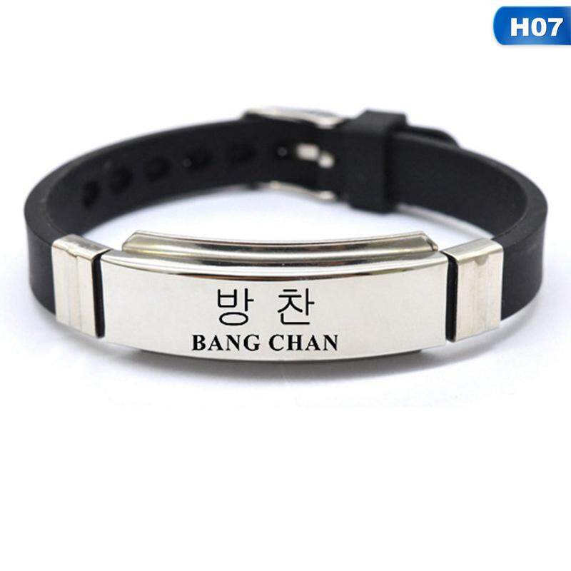 Kpop Stray Kids Members Stainless Steel Silicone Bracelet & Bangles For ...