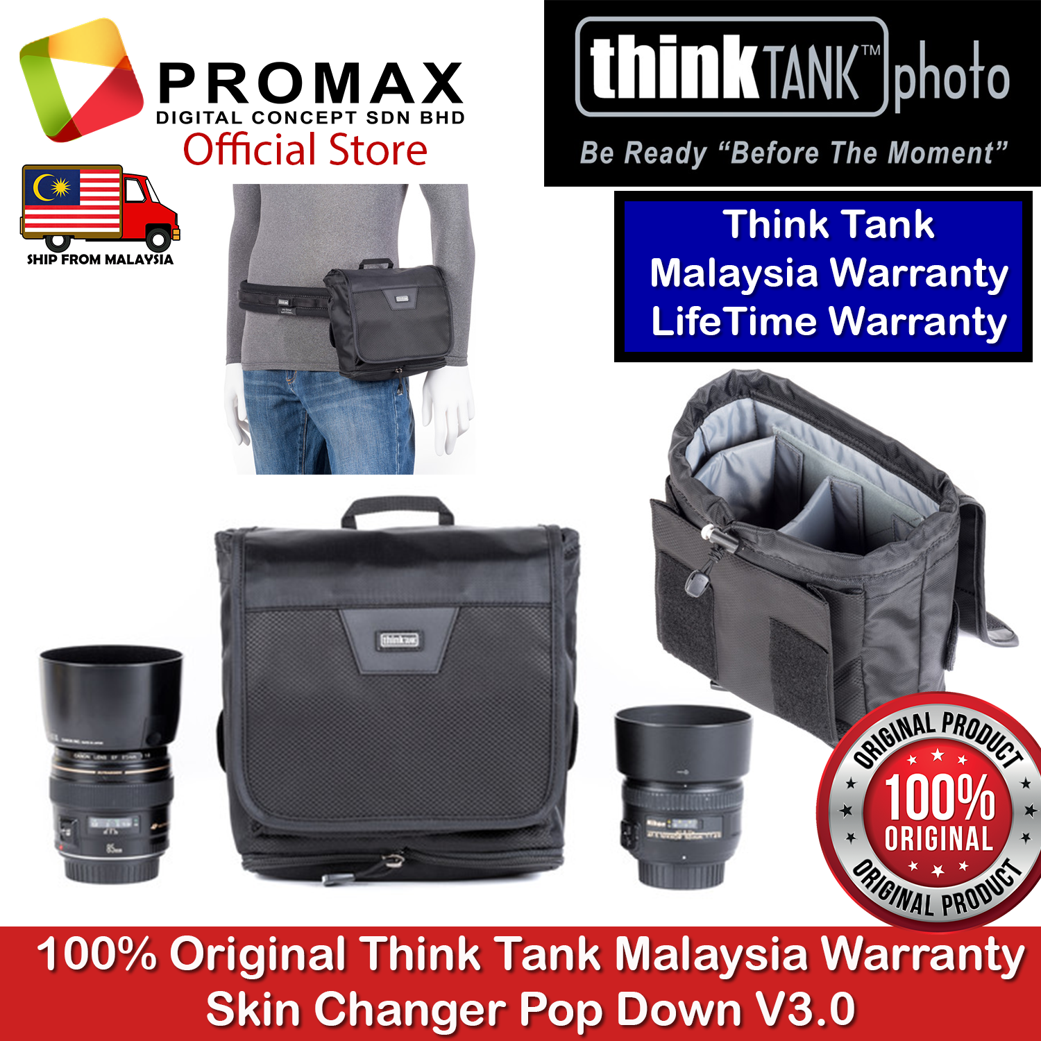 Think Tank Photo Skin Changer Pop Down V3.0 Pouch Ship from Malaysia ...