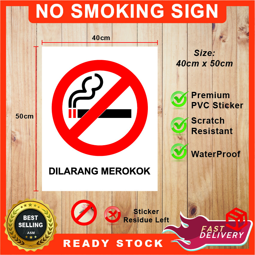 No Smoking Sign /Dilarang Merokok🚭Papan Tanda /No Vaping KKM Standard ...