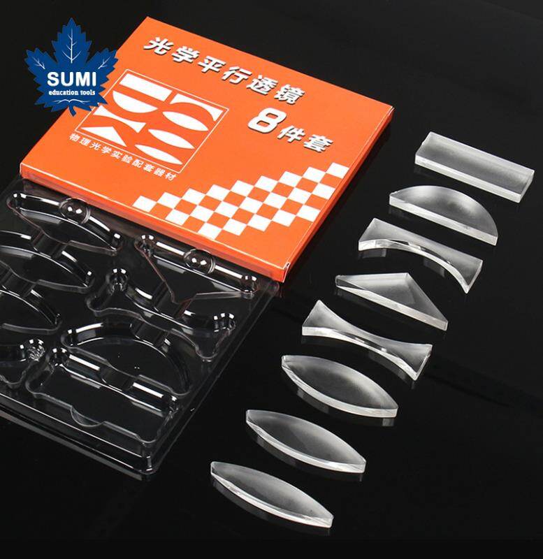 8 Pieces Lenses Prism Plastic Concave Convex Lenses Physics Optical ...
