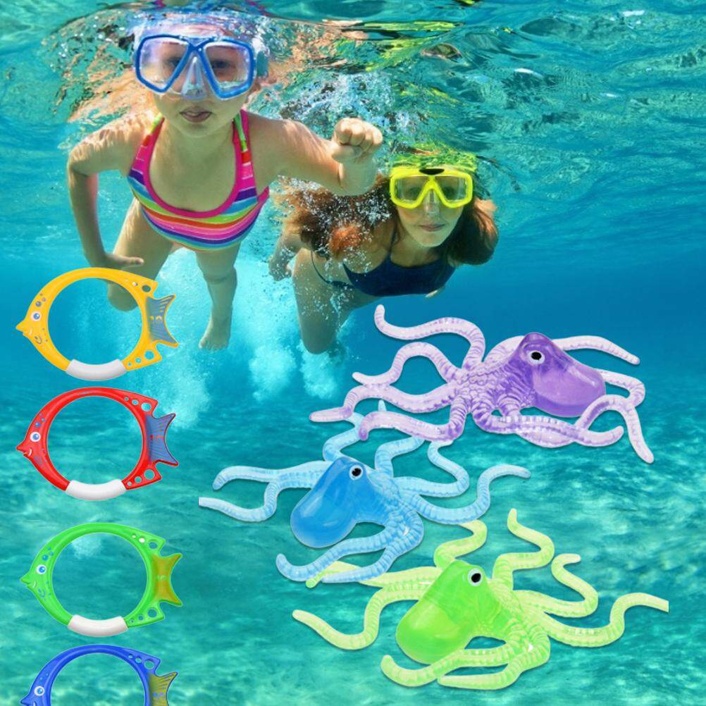 3 Pcs Diving Rings and Diving Octopuses Swimming Pool Diving Toy ...