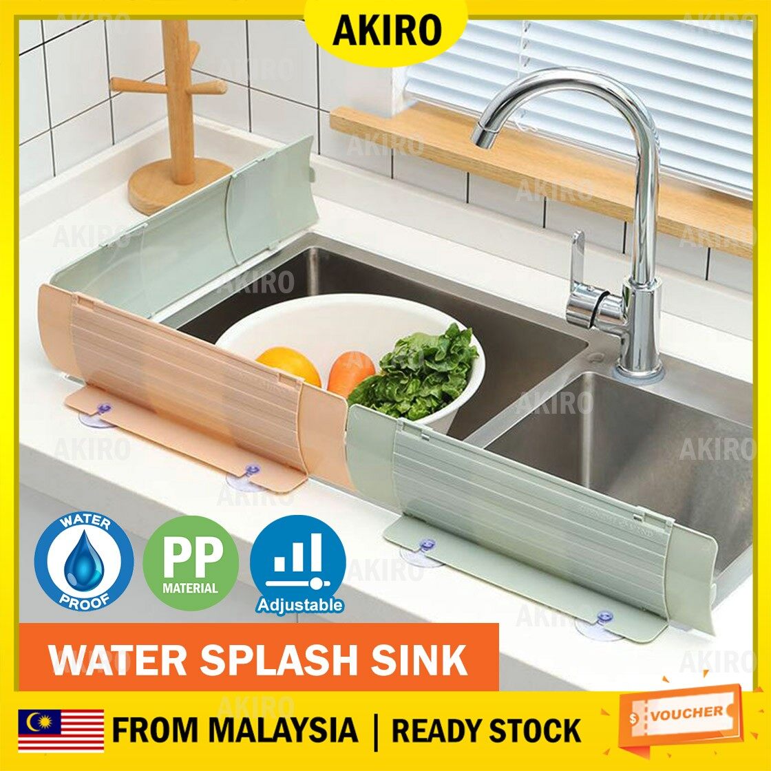 AKIRO Malaysia Adjustable Splash Guard Basin Water Sink Flap Block ...