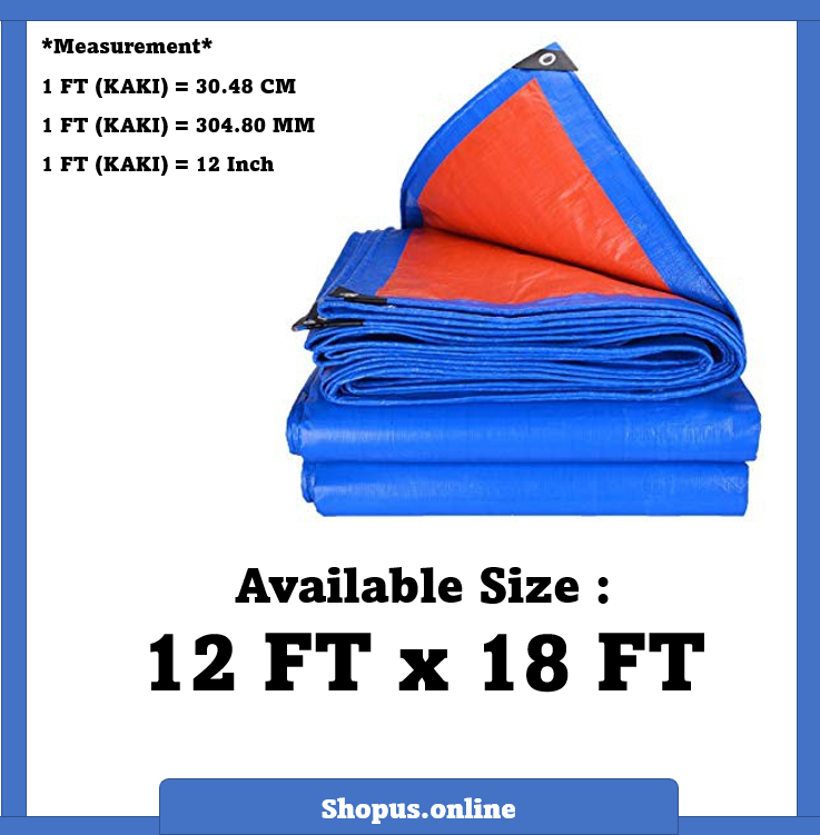 Canvas 12FT Blue Orange Water Resistance Waterproof Flexible Sheet ...