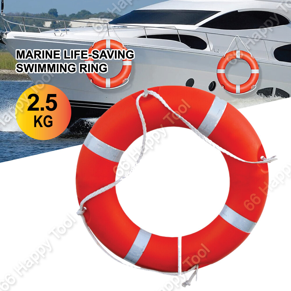 Safety Marine Life-saving Swimming Ring Life Buoy 4 Reflective Tape 2.5KG Lifebuoy Professional ...