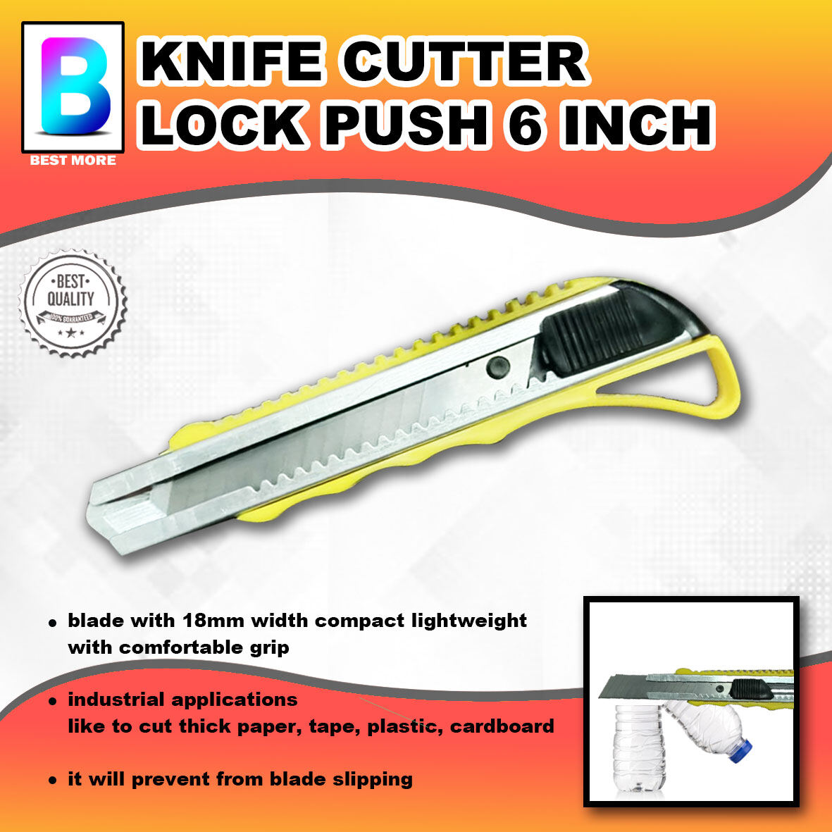 Knife Cutter Lock Push 6Inch | Lazada