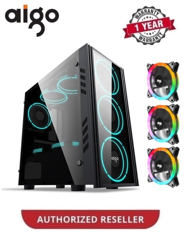 Aigo Black Tech MINI MATX Chassis with 3 RGB FAN | Lazada