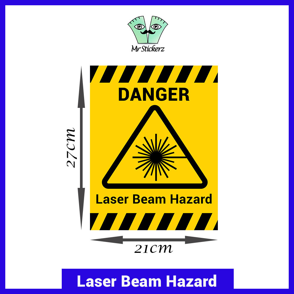 Danger Electric Shock/ Radioactive/ Laser Beam Hazard Warning Sign ...