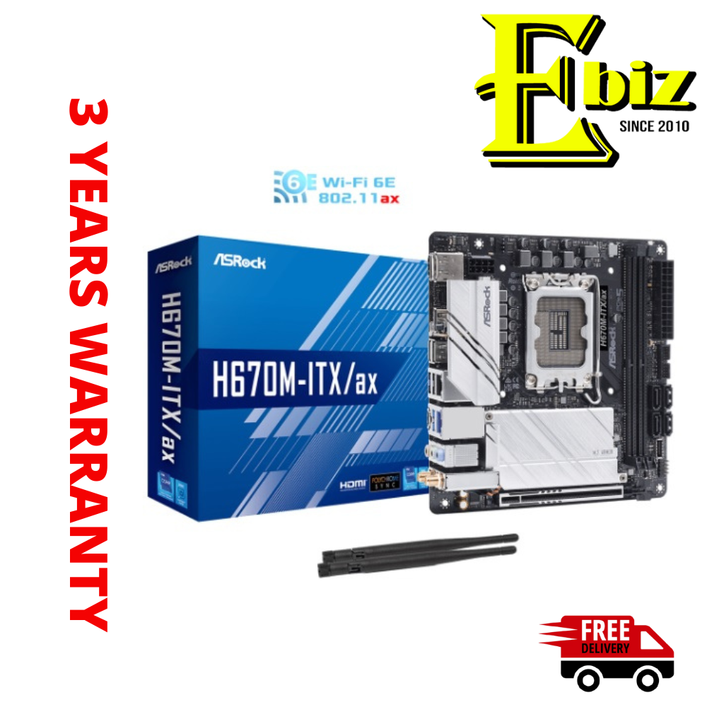 ASROCK H670M-ITX/ax LGA1700 DDR4 Motherboard | Lazada