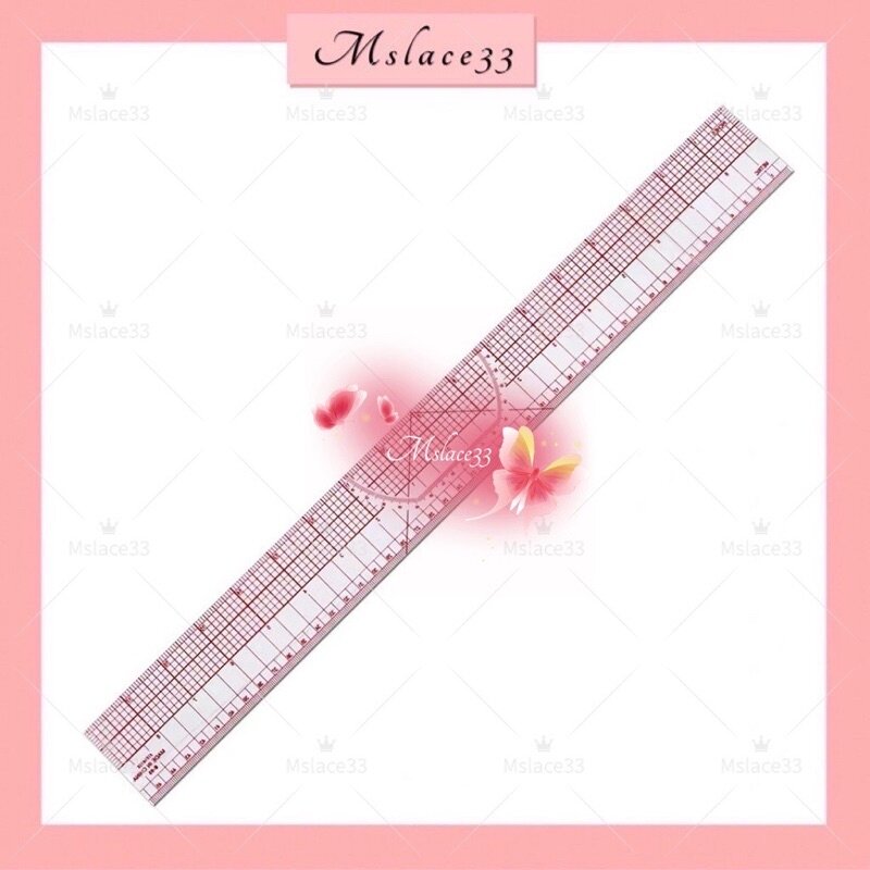Pembaris transparent jahit 18inci/ Pembaris Xray/Metric Graph Ruler ...