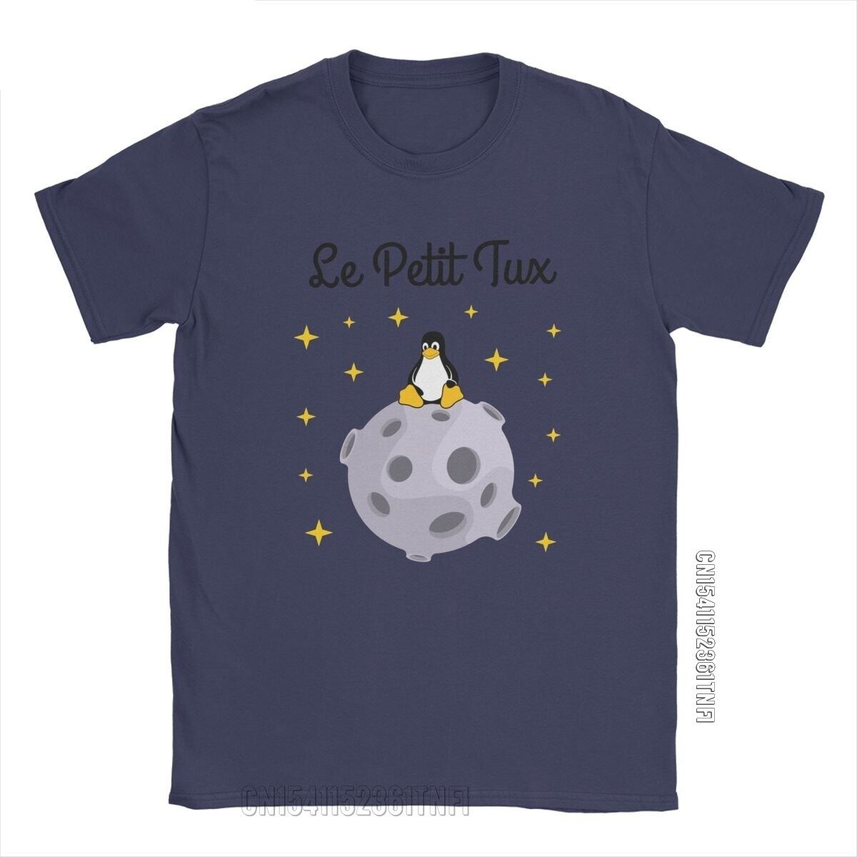 Men Linux Tux Mascot T Shirts Le Petit Penguin Cotton Tops Fun Classic Short Sleeve Round Neck ...