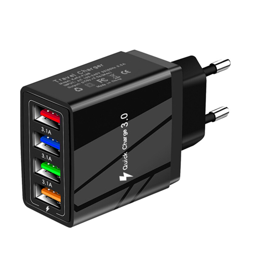 USB Plug Charger,4-Port USB Fast Charger Plug พร้อม33W Intelligent ...