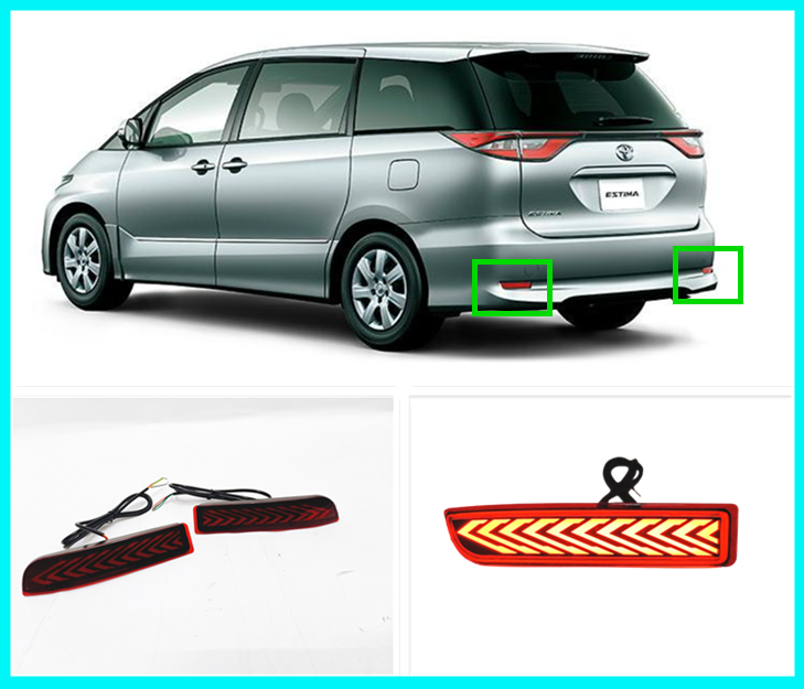 Toyota Estima, Alphard, Wish, Rear Bumper Reflector LED Lamp with ...