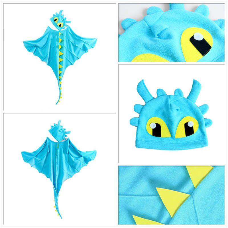 Dragon Cloak With Hat Toothless Dragon Costume Cape Anime Cosplay ...