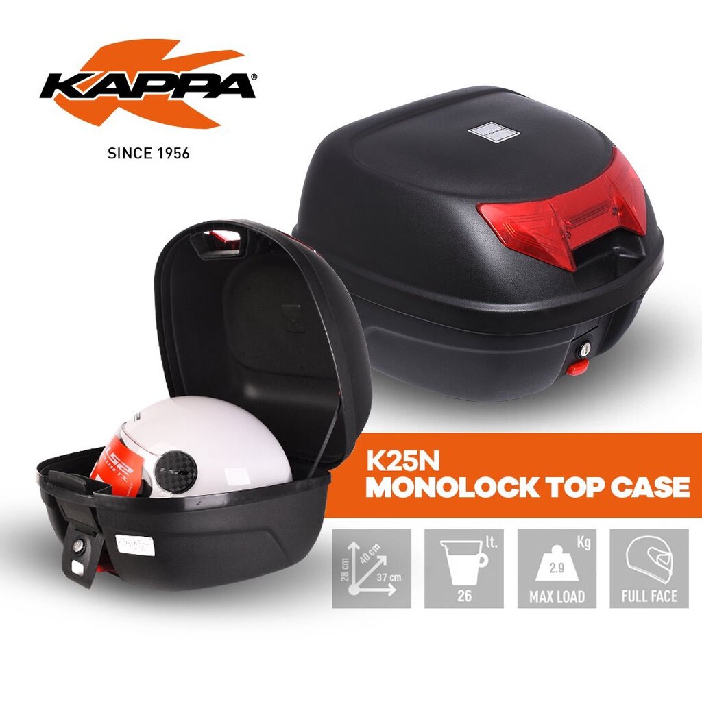 KAPPA K25N TOP CASE WITH BASE PLATE TOP BOX PLASTIC UNIVERSAL ...