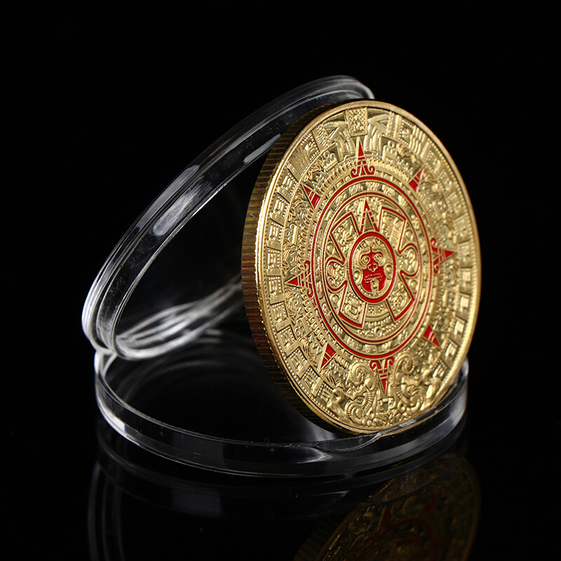 FG Mayan Aztec Calendar Art Prophecy Culture 1.57 *0.12 Gold Coins ...