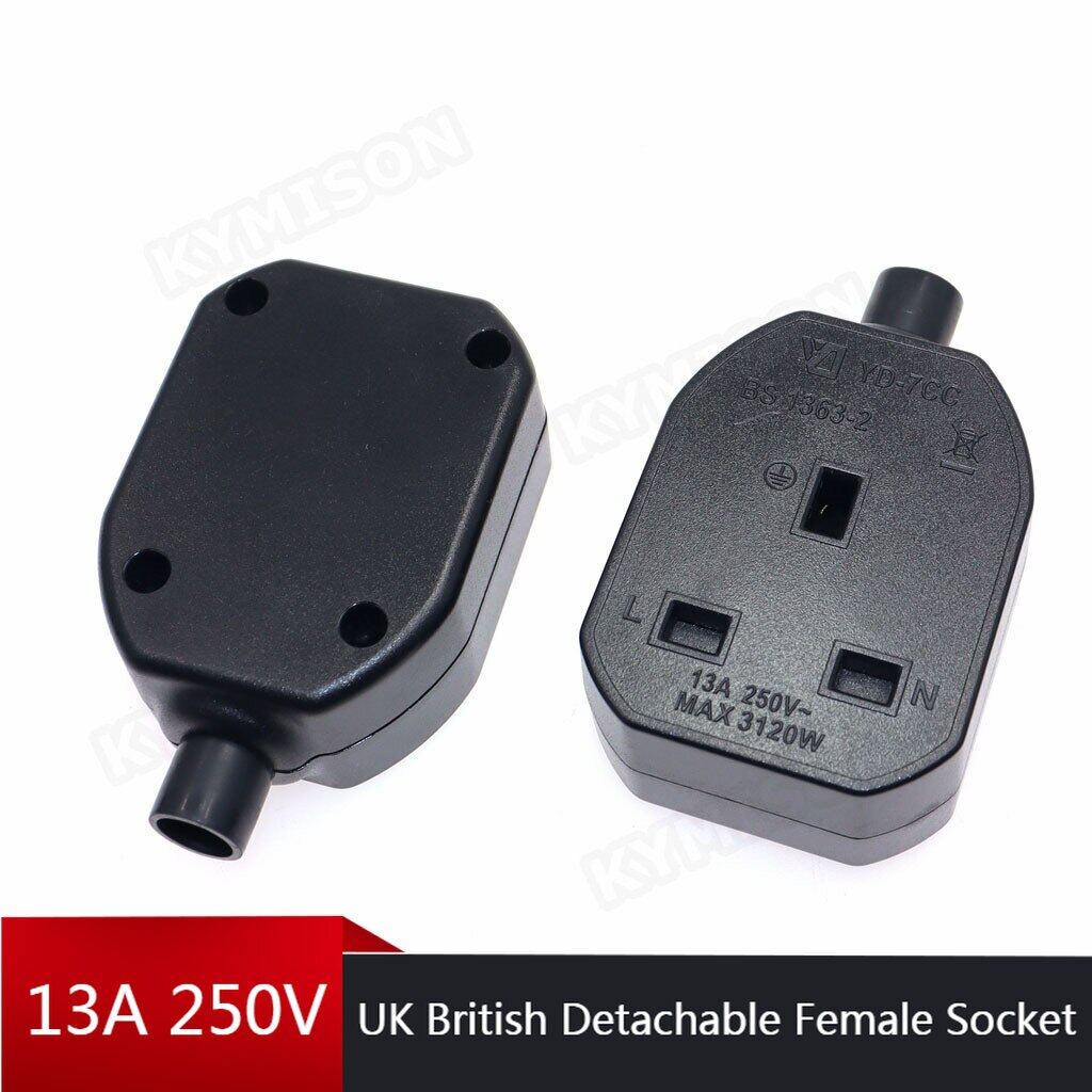 13 Amp BS 1363 250 Volt AC UK Power Cord AC Type G Rewireable Socket ...