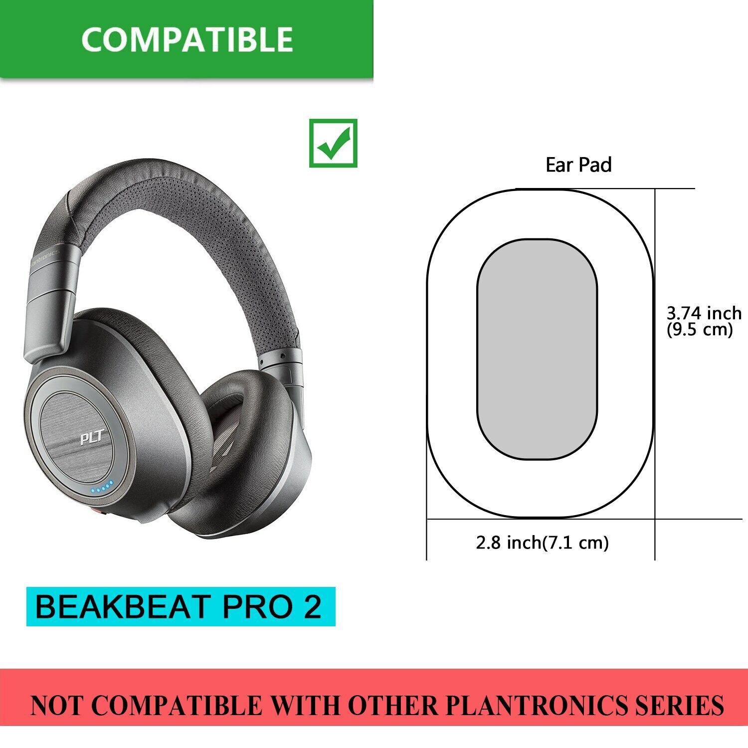 2Pcs Replacement Noise Cancelling Earpads Ear pads Cushions for Plantronics BackBeat PRO 2 Over ...