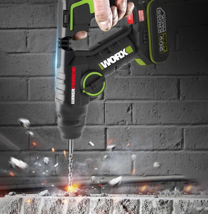 WORX Electric Hammer WU380S Impact เจาะมือสว่านไฟฟ้าเครื่องมือไฟฟ้าไร้ ...