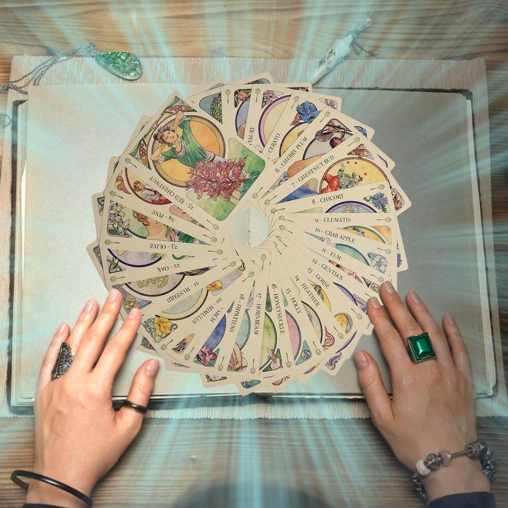 ไพ่ทาโรต์ทนทาน Vivid Full Bab รุ่นครอบครัวเกมปาร์ตี้การ์ดของขวัญดอกไม้ ...