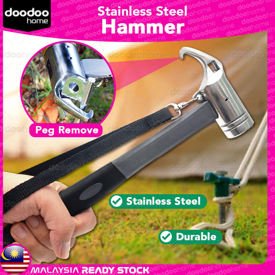 Tent Peg Nail Hammer Peg Puller Hammer Camping Accessories Carbon Steel ...