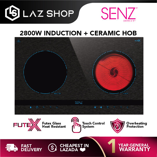 Senz 4600W 2in1 Tri-Ringz Induction Ceramic Smart Cooker with 13 Level ...