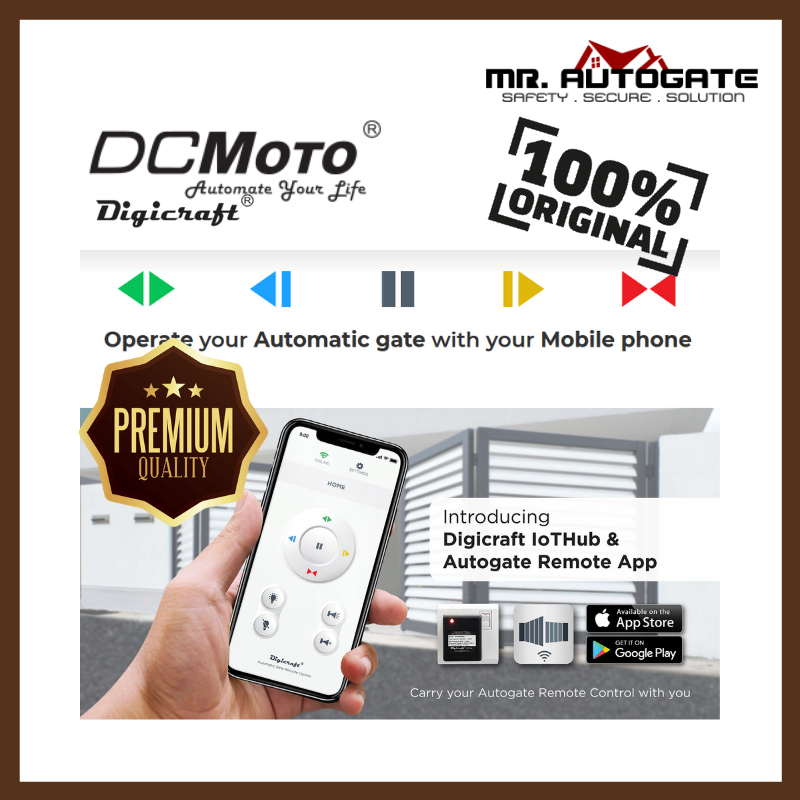 Mr. AutoGate DCMoto Digicraft IOT Hub DT-53820-B Auto Gate Wifi App | Lazada